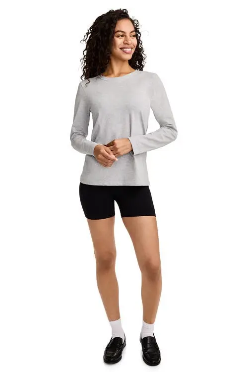 JOCKEY Organic Cotton Stretch Long Sleeve Tee - Light Grey