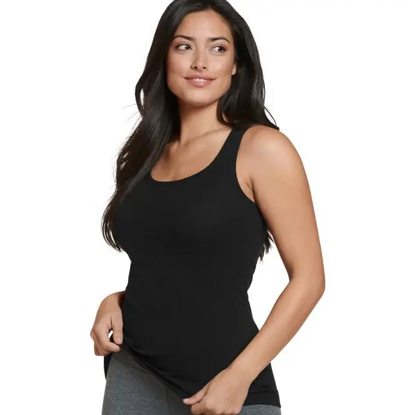 JOCKEY 100% Cotton Rib Tank - Black