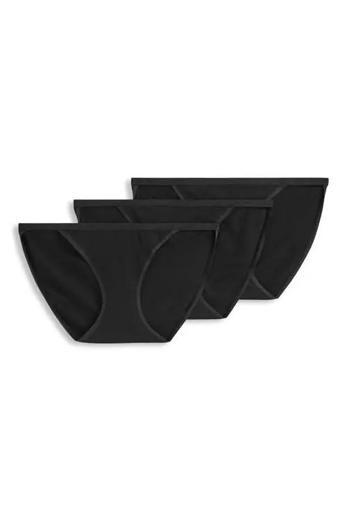 JOCKEY Organic Cotton Stretch String Bikini3 Pack - Black