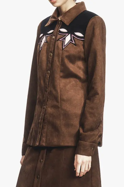 Anna Sui Faux Suede Appliqu