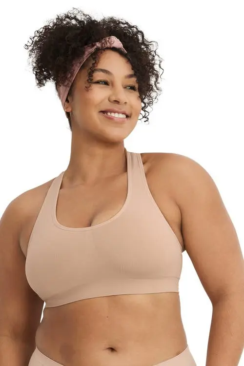 JOCKEY Seamfree Mid Impact Sports Bra - Light Beige
