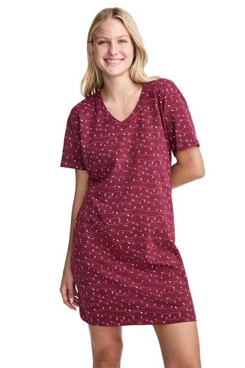 JOCKEY Organic Cotton Stretch Sleep Shirt - Hyper Lights