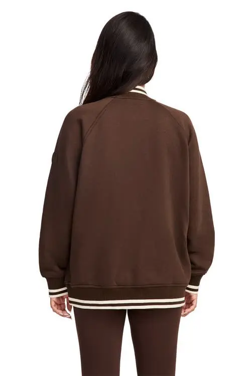 JOCKEY Cotton Blend Varsity Jacket - Walnut