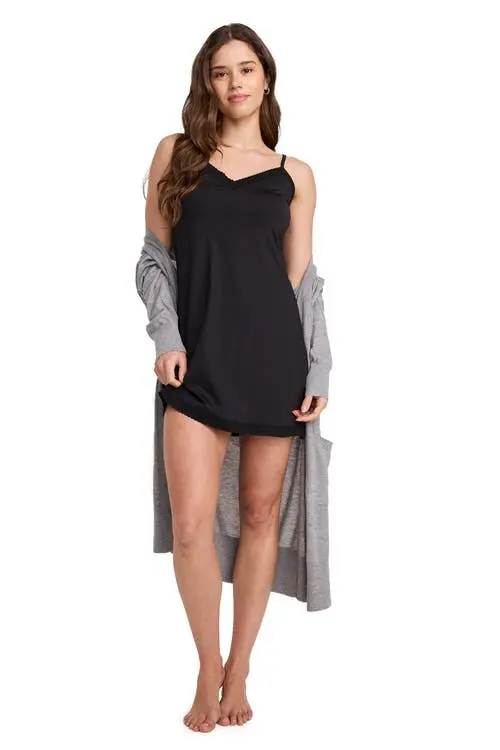 JOCKEY Skimmies Ultralight Smoothing Soft Stretch Lace Slip - Black