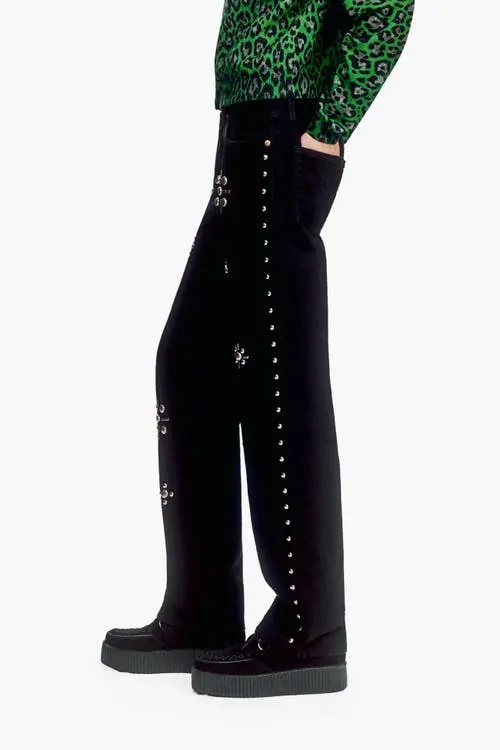 Anna Sui Studded Denim Jeans
