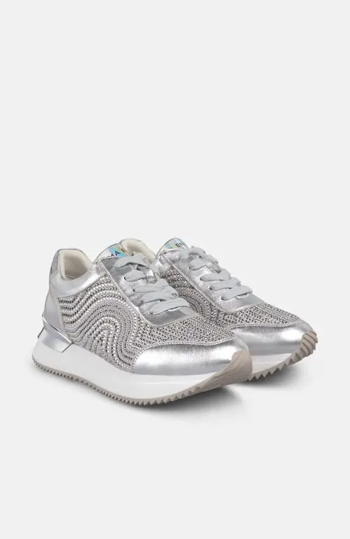 ALMA EN PENA Sneaker With Rhinestone Print - Silver