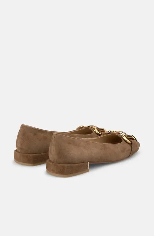 ALMA EN PENA Stirrups Flat Shoe - Brown