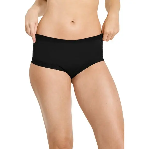 JOCKEY Soft Stretch Lace Microfiber Brief - Black
