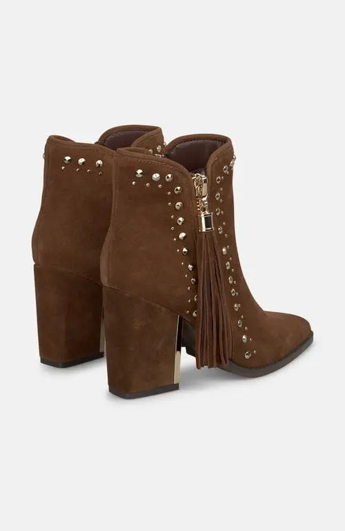 ALMA EN PENA Tassel Heel Ankle Boot - Camel