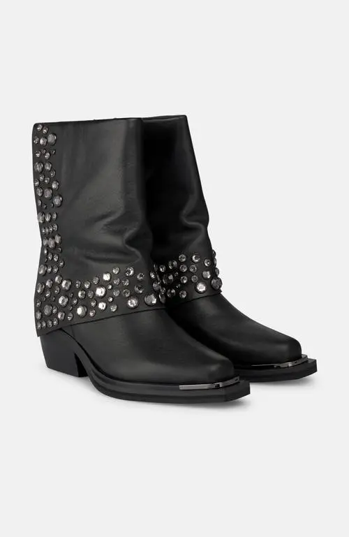 ALMA EN PENA Studded Ankle Boot - Black
