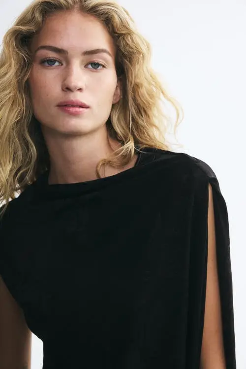H&M Jacquard-knit Thong Bodysuit - Black