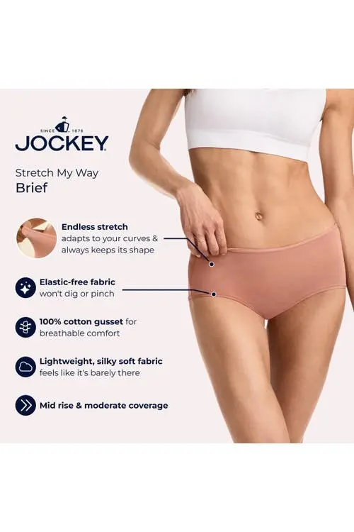 JOCKEY Stretch My Way Brief - Coffee