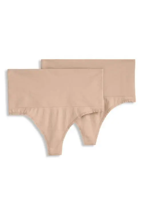 JOCKEY Skimmies Seamfree Tummy Smoothing Thong2 Pack - Light