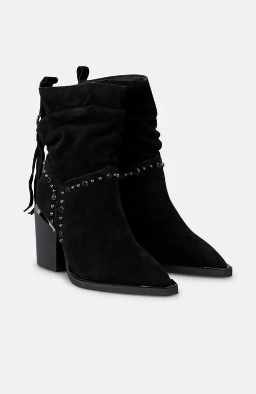 ALMA EN PENA Tassel Studed Ankle Boot - Black