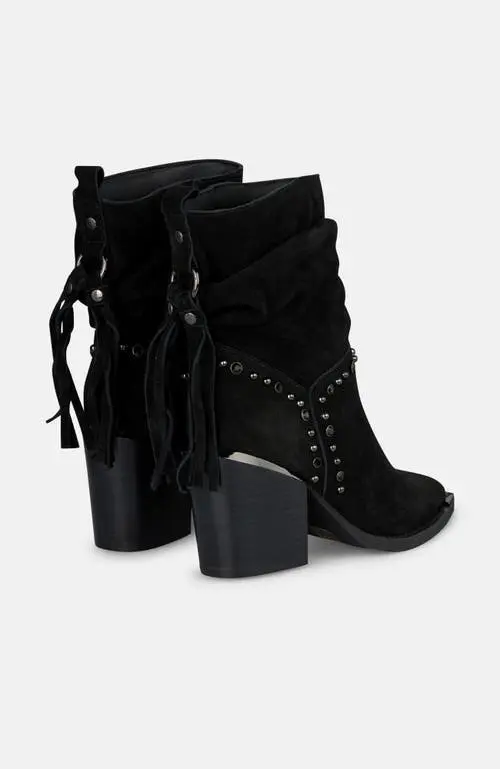 ALMA EN PENA Tassel Studed Ankle Boot - Black