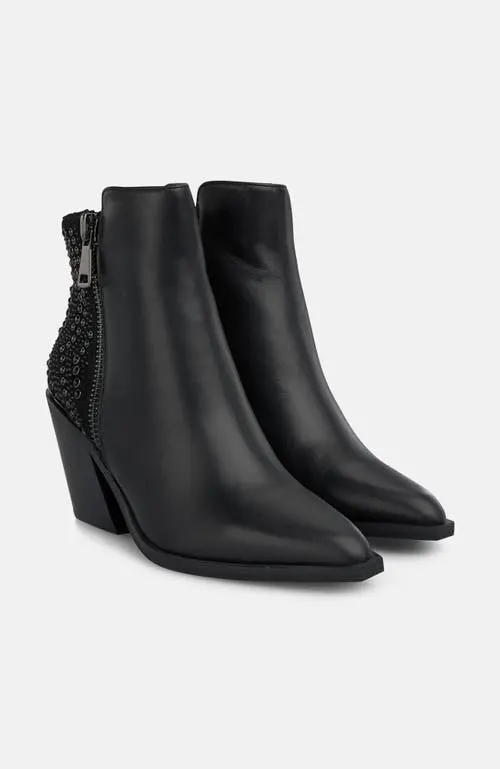 ALMA EN PENA Zipped Boots With Studded Details - Black
