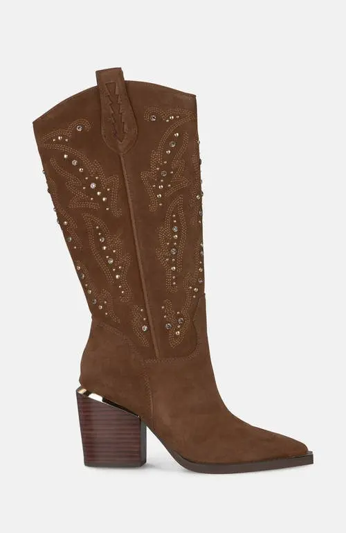 ALMA EN PENA Studded Heeled Boot Stones - Camel