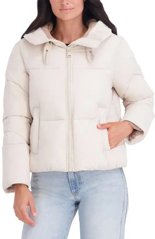 KENNETH COLE Short Hooded Puffer Jacket - Bone