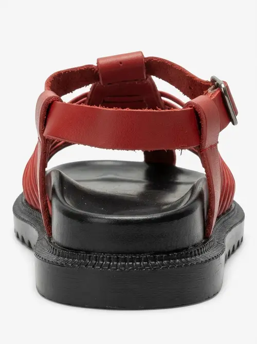 FOREVER & ALWAYS SHOES Thames Leather Sandal - Red