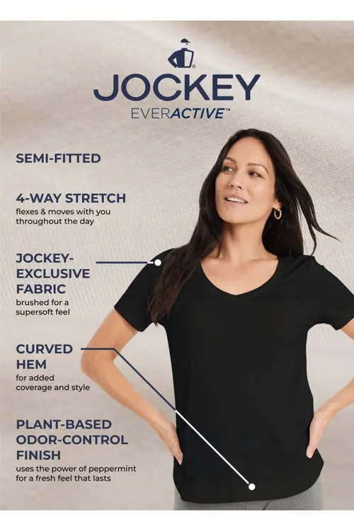 JOCKEY Everactive V-neck Tee - Black
