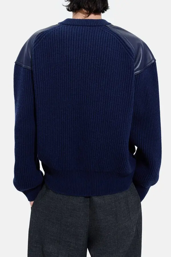 Bottega Veneta Maglione A Coste Inglesi In Lana E Cashmere - Blue