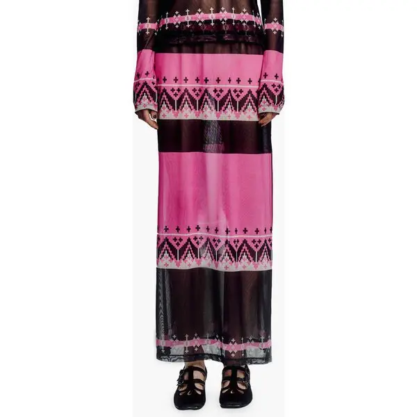 Anna Sui Fair Isle Mesh Skirt