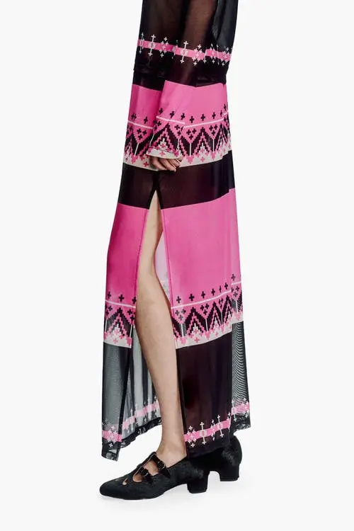 Anna Sui Fair Isle Mesh Skirt