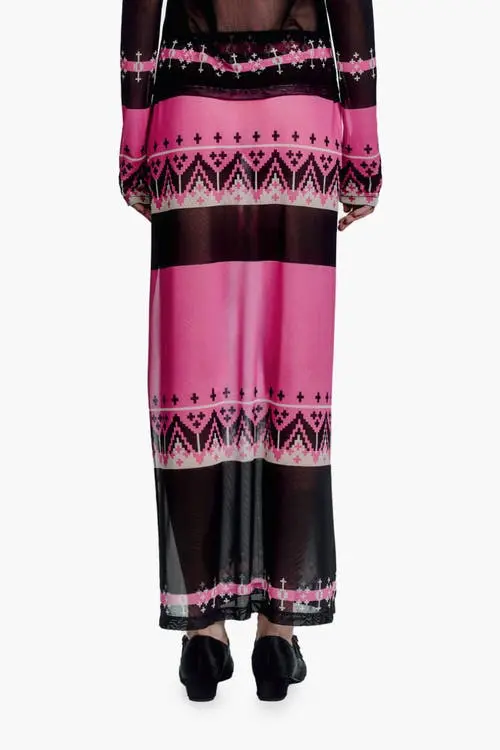 Anna Sui Fair Isle Mesh Skirt