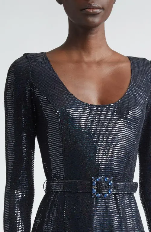 St. John Iridescent Metallic Jersey Gown