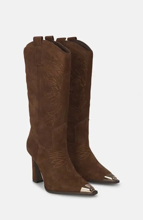 ALMA EN PENA Metallic Toe Boot - Camel