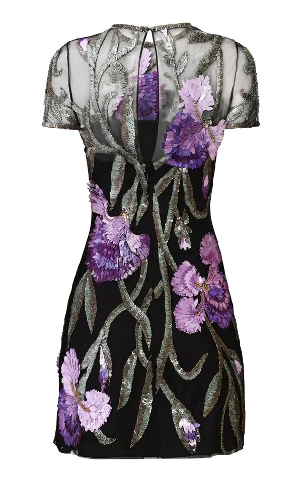 Naeem Khan Floral Embroidered Dress