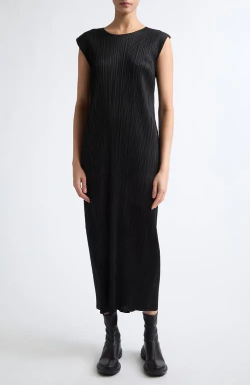 Issey Miyake Monthly Colors September Pleated Sleeveless Dress - Black
