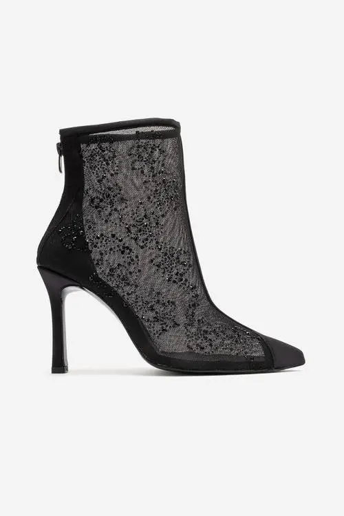 PROLOGUE SHOES Gwena Embellished Transparent Stiletto Boot