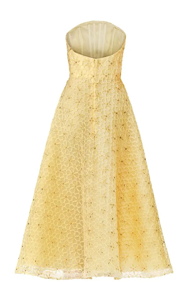 Naeem Khan Abstract Cording Cocktail Midi Dress