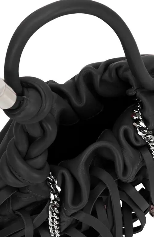 BEHNO Ina Mini Potli Fringe Leather Handbag