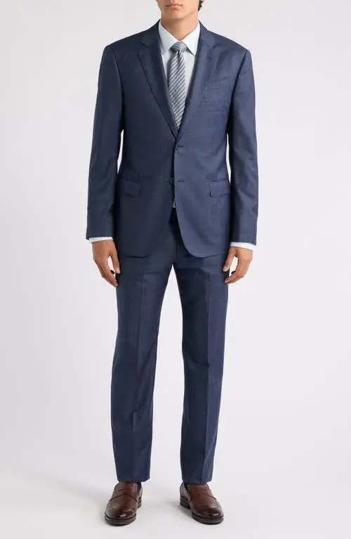 Emporio Armani G-line Windowpane Check Virgin Wool Suit - Navy