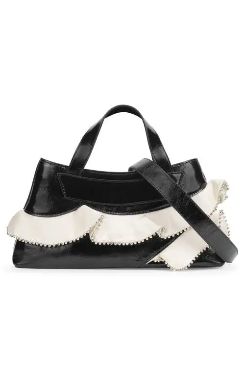 BEHNO Franca Leather Ruffle Shoulder Bag