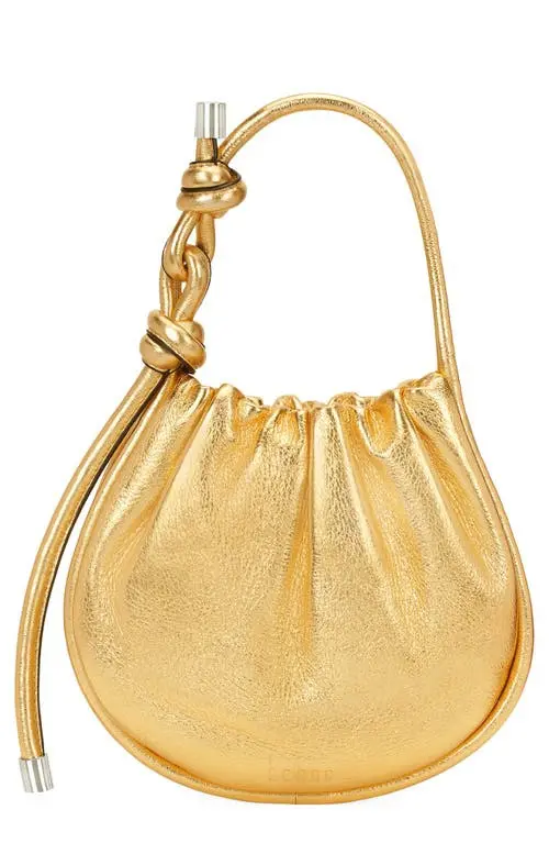 BEHNO Ina Mini Potli Metallic Leather Bag - Gold