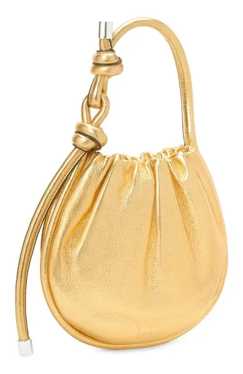 BEHNO Ina Mini Potli Metallic Leather Bag - Gold