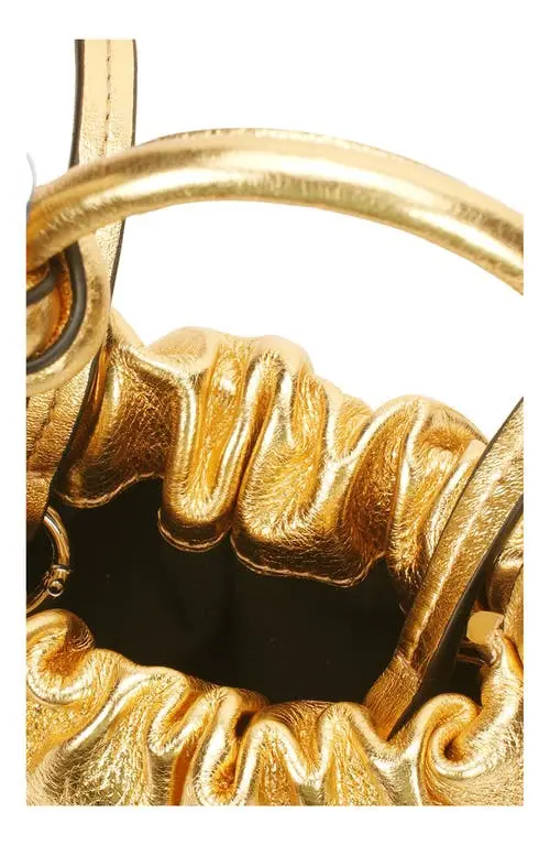 BEHNO Ina Mini Potli Metallic Leather Bag - Gold