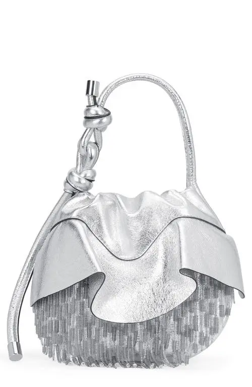 BEHNO Ina Mini Ruffle Leather Potli Bag