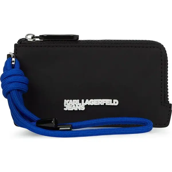 Karl Lagerfeld Nylon Cord Card Holder - Black