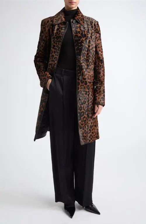 TOTEME Print Genuine Calf Hair Coat