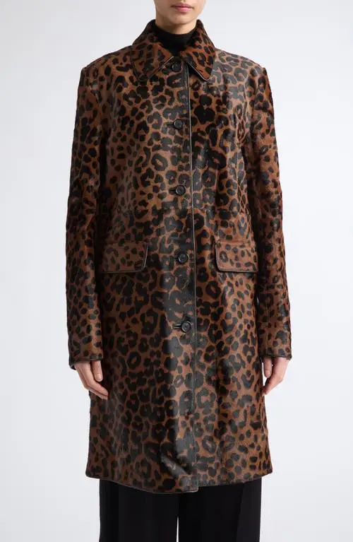 TOTEME Print Genuine Calf Hair Coat