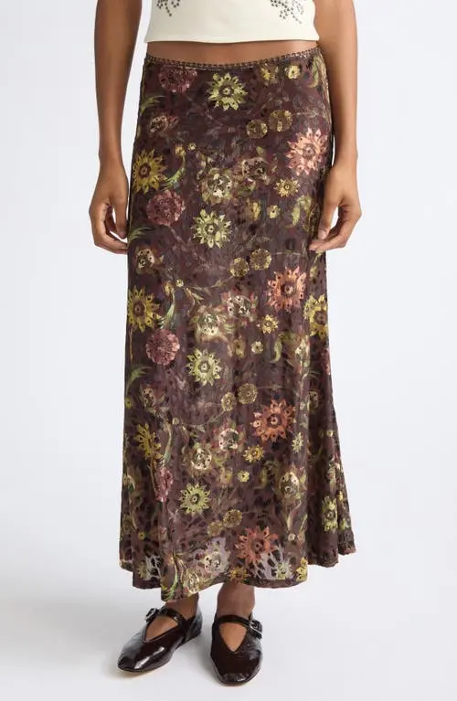 SIEDRES Siny Floral Maxi Skirt - Brown Multi