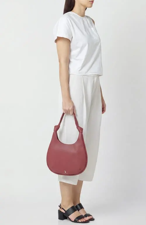 BEHNO Ina Potli Medium N°2 Pebble Leather Hobo - Cherry