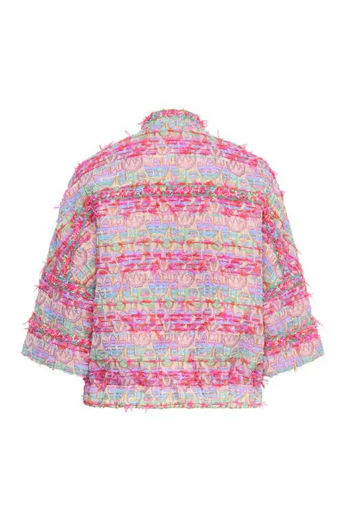 MAISON COMMON Casual Tweed Jacket With Trimming French Multicolor