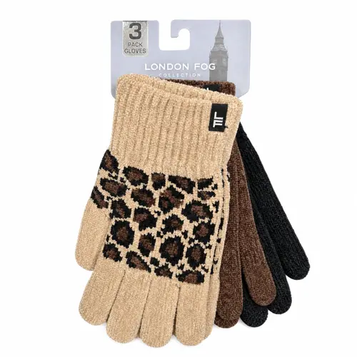 London Fog 3-pack Chenille Knit Winter Glove