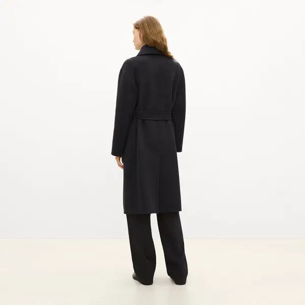 Theory Shawl Collar Coat In Double-face Wool-cashmere - Black