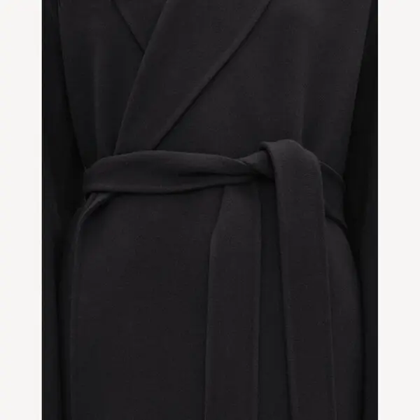 Theory Shawl Collar Coat In Double-face Wool-cashmere - Black
